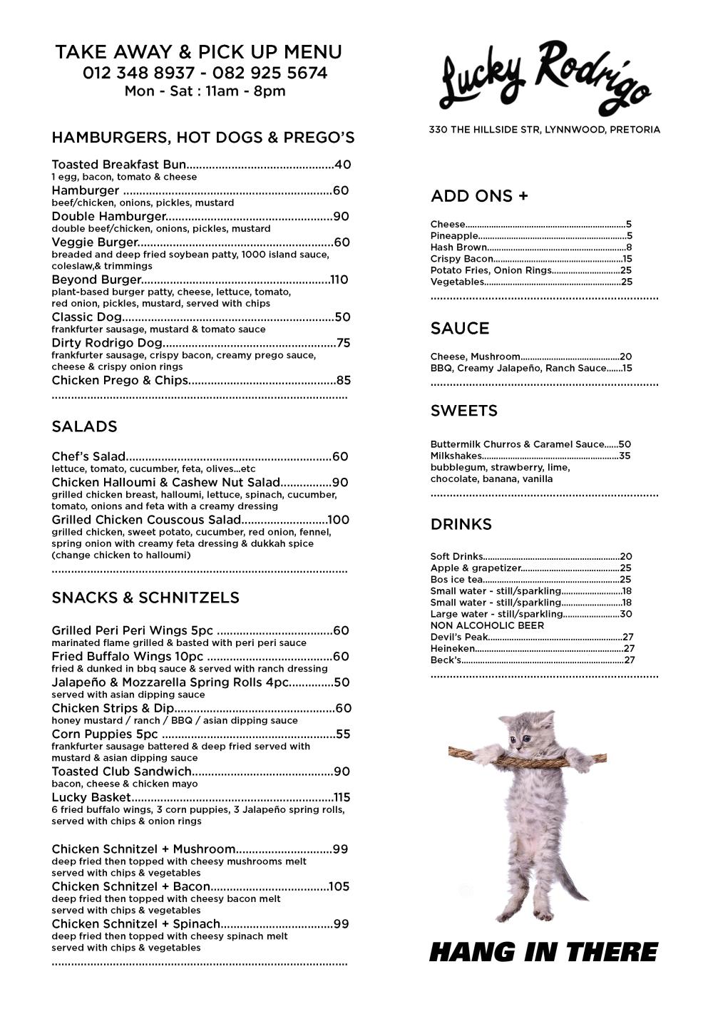 Lucky Rodrigo Restaurant & Bar ~ Open Tuesday - Saturday